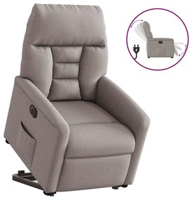 Elektrické zvedací polohovací křeslo taupe textil 3303059