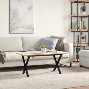 Konferenční stolek s X rámem 90x40x45 cm borové dřevo a ocel 3282686