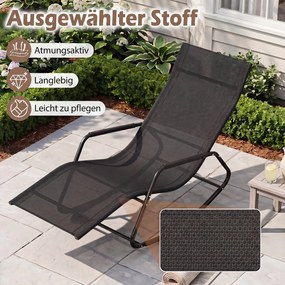 Costway Zahradní lehátko odolné proti povětrnostním vlivům ergonomické – černý
