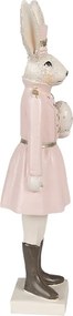 Dekorace zaječí žena v růžové uniformě a vajíčkem - 7*6*23 cm