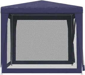 Party stan se 4 síťovanými bočnicemi modrý 2,5 x 2,5 m HDPE 319222
