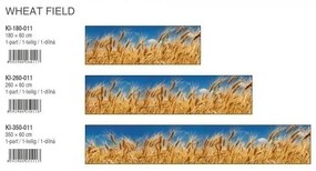 DIMEX | Fototapeta do kuchyně Pole pšenice KI-350-011 | 350 x 60 cm | modrá, žlutá