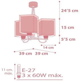 Dalber 63267S - Dětský lustr KOALA 3xE27/60W/230V