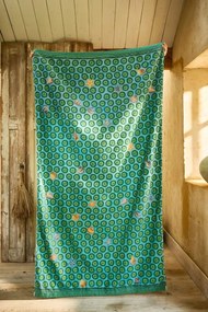 Pip Studio plážová osuška Sea Dots Beach 100x180cm, zelená (Beachtowel z bavlněného froté )