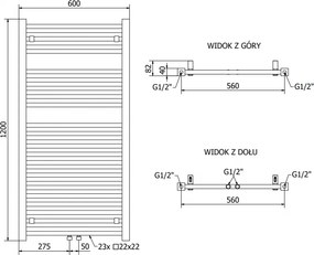 Mexen Pluton, elektrické topné těleso 1200x600 mm + topná tyč 900 W, černá, W106-1200-600-2900-70