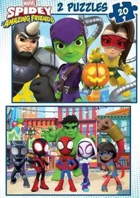 EDUCA Puzzle Spidey a jeho úžasní přátelé / 2x20 dílků / od 3 let