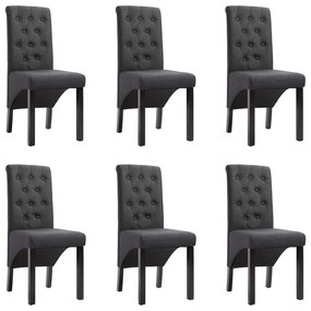 Otočné jídelní židle 6 ks tmavě šedé textil 276966