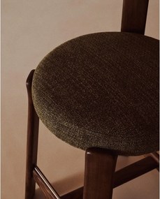 Zelená/v tmavě přírodní barvě barová židle z jasanového dřeva (výška sedáku 65 cm) Granite – Kave Home