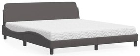 Postel s matrací Dover šedá 180 x 200 cm umělá kůže 3208460