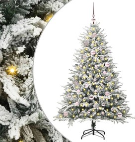 Umělý přednažený vánoční stromek se soupravou koulí Zelená 3395386
