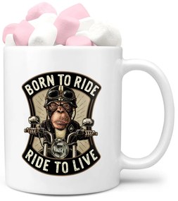 Hrnek Born to ride (Náplň hrníčku: Marshmallow)