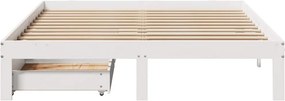Rám postele se zásuvkami bílý 160 x 200 cm masivní borovice 3301953