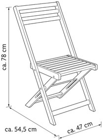 CountrySide Dřevěná zahradní skládací židle Sevilla 437282