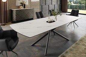 Rozkládací keramický jídelní stůl Avant 180-230cm bílý mramor