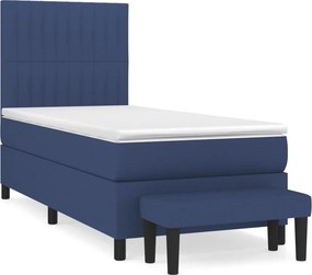 Box spring postel s matrací modrá 90x200 cm textil 3136731