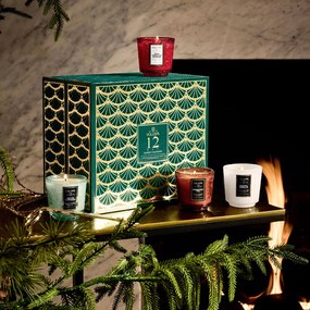 Voluspa 12denní adventní kalendář Holiday se zlatými nůžkami, 12×72 g