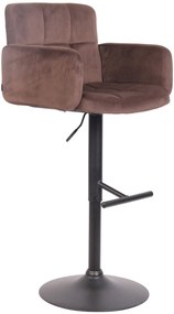 Barová židle Haworth - samet - černý rám | hnědá