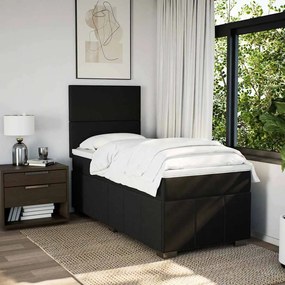 Box spring postel s matrací černá 90x200 cm textil 3293846