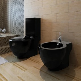 Černá Keramická Toaleta A Bidet