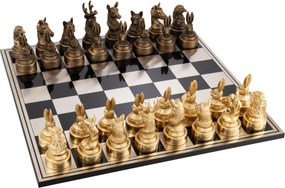 Luxusní šachová sada Chess Animals Gold & Bronze – 60*15*60 cm
