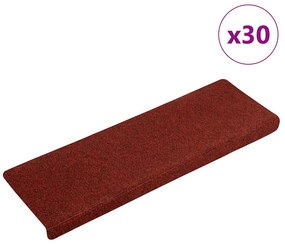 Schodové rohože samolepicí 30 ks 65 x 21 x 4 cm bordó červená s obdélníkovým okrajem 3365695