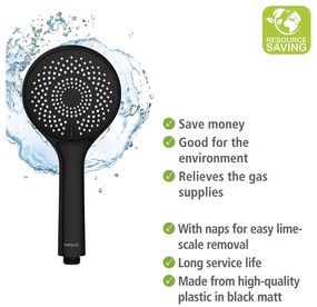 Černý sprchový set z nerezové oceli 70 cm Water Saving – Wenko