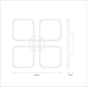Stropní LED svítidlo Hidalgo, 1x LED 40w, 4000k, b