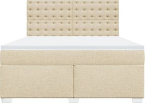 Box spring postel s matrací krémová 180x200 cm textil 3292886