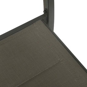 Zahradní židle 2 ks textilen a ocel šedé a antracitové 313079