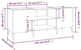 Skříňka na LP desky černá 121 x 38 x 48 cm kompozitní dřevo - Default Title