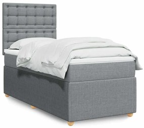 Box spring postel s matrací světle šedá 80 x 200 cm textil 3291897