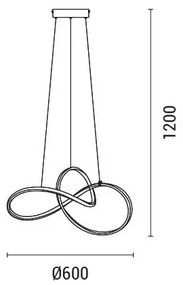 LED Lustr na lanku SATURN LED/30W/230V 3000K