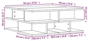 Konferenční stolek hnědý dub 70 x 70 x 29 cm kompozitní dřevo