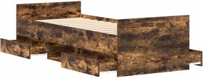 Rám postele s hlavovým a nožním čelem kouřový dub 90 x 190 cm 3203814
