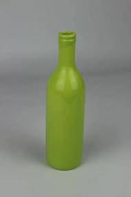 Zelená keramická váza ve tvaru láhve 21cm