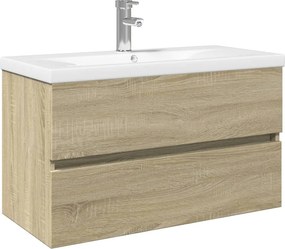 2dílný koupelnový nábytek keramika a kompozitní dřevo 3307663