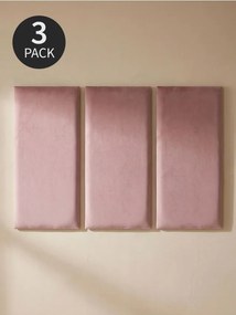 Sinsay - Obdélníkové čalouněné panely 3 pack - pastelová růžová