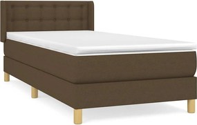 Box spring postel s matrací tmavě hnědá 90x190 cm textil 3130556