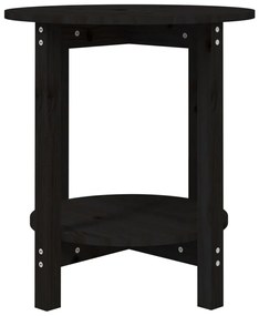 Konferenční stolek černý Ø 55 x 60 cm masivní borové dřevo - Default Title