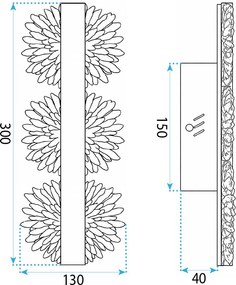 Toolight Toolight, LED nástěnné svítidlo, 9W, 500lm, 4000K, G149-3W, zlatá matná, OSW-04705
