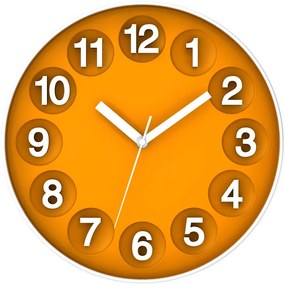 Postershop Nástěnné hodiny: Číselné kruhy (oranžová) - 30 cm