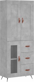 Skříň highboard betonově šedá 69,5x34x180 cm kompozitní dřevo 3199917