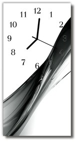 Skleněné hodiny vertikální Abstrakce černá bílá čára