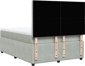 Box spring postel s matrací světle šedá 140x200 cm samet 3292370