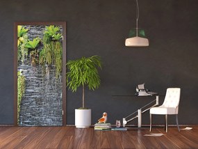 Vliesová fototapeta na zed' Zarostlá Břidlicová Zeď | 202 x 90 cm | DFTNV2889