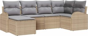 Set pohovek 6 ks Beige a světle šedá polyratan 3354779