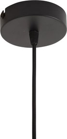 Hanglamp zwart met beige papieren touw kap 50/50/30 - Combi 1