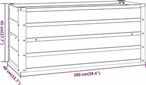 vidaXL Zahradní vyvýšený záhon rezavý 100 x 40 x 45 cm cortenová ocel [151950]