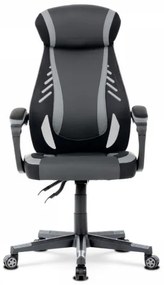 Herní křeslo šedé černé ekokůže MESH PCA mech KA-Y213 GREY