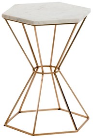 Bílý mramorový odkládací stolek Kave Home Linha 37 cm
